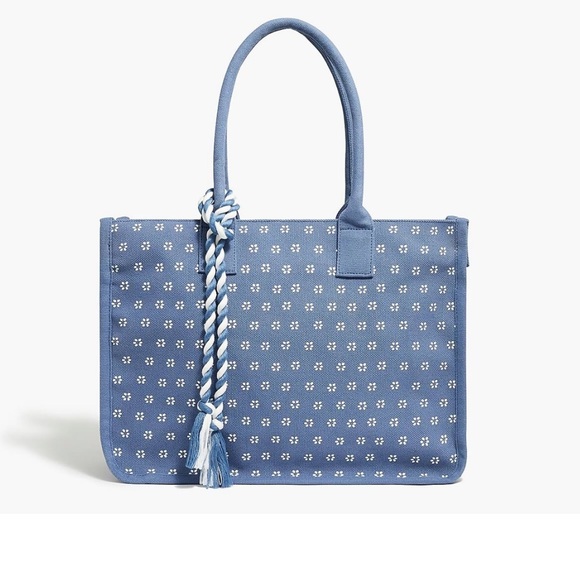 J. Crew | Bags | Nwt Jcrew Structured Canvas Tote Bag Blue | Poshmark